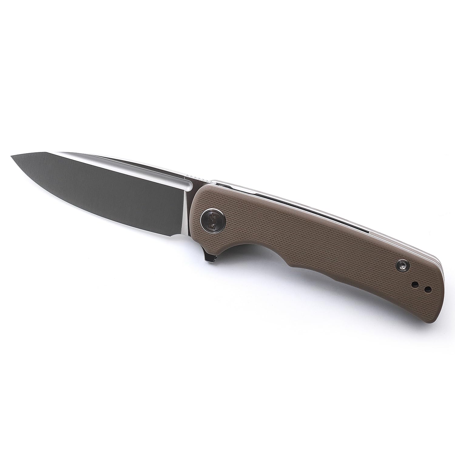 Miguron Knives M Talism Flipper Folding Knife 3.01" Satin D2 Blade Tan G10 Handle Pocket Knife MGR-810TN