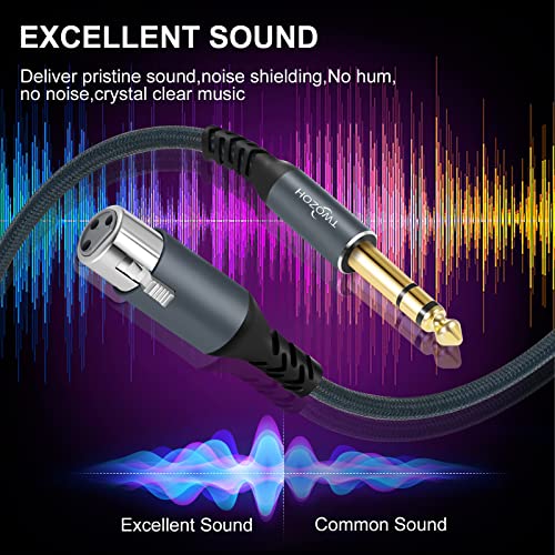 Twozoh XLR Female to 1/4 TRS Cable 15FT, Braided 6.35mm Stereo Jack Balanced to 3pin XLR Microphone Cable