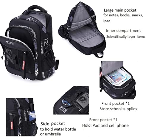 Rolling Backpack for Boys Kids Bookbag with Wheels for School Trolley School Bag
