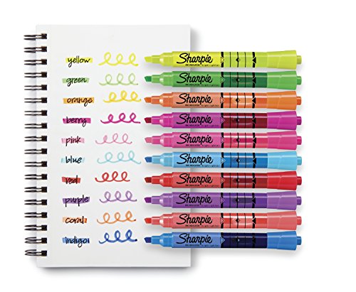 Sharpie Ink Indicator Tank Highlighters, Chisel Tip, Assorted Fluorescent, 4 Count (2021244)