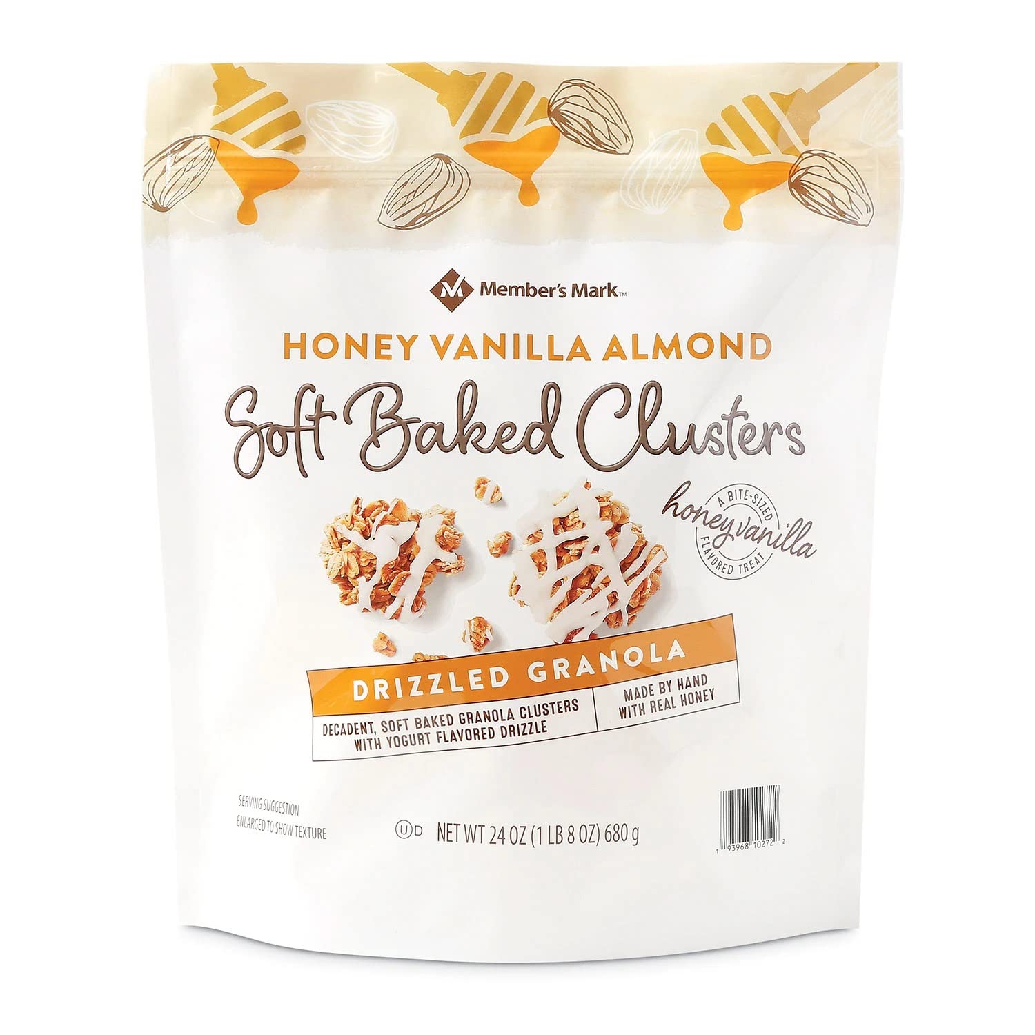 Member's Mark Honey Vanilla Almond Soft Baked Clusters Drizzled Granola,24 Oz,1.5 Pound (Pack of 1)