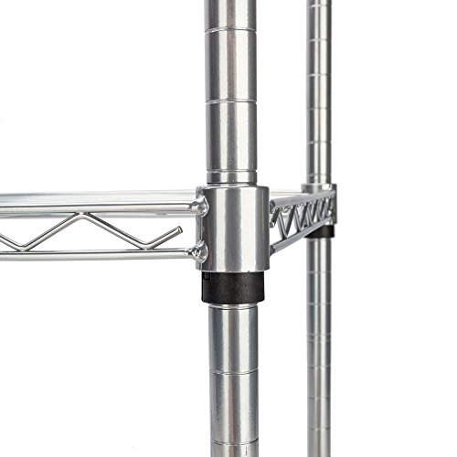 Wire Shelving Unit Adjustable Steel Wire Rack Chrome, Heavy Duty Storage Shelving Unit On 4'' Wheel Casters, Metal Organizer Wire Rack,for Kitchen (4 Tiers - 23.6W x 13.7D x 47.2H)