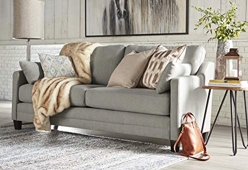 Serta Carmina Contemporary Upholstered 75" Living Room Sofa, Modern Couch for Two or Three, High Plush Seat Cushions and Back Pillows, Easy Assembly, Gray