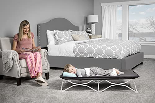 Regalo Portable My Cot, Gray, Toddler Cot, 48" Long, 24.5" Wide, Toddler Bed, Includes Fitted Sheet
