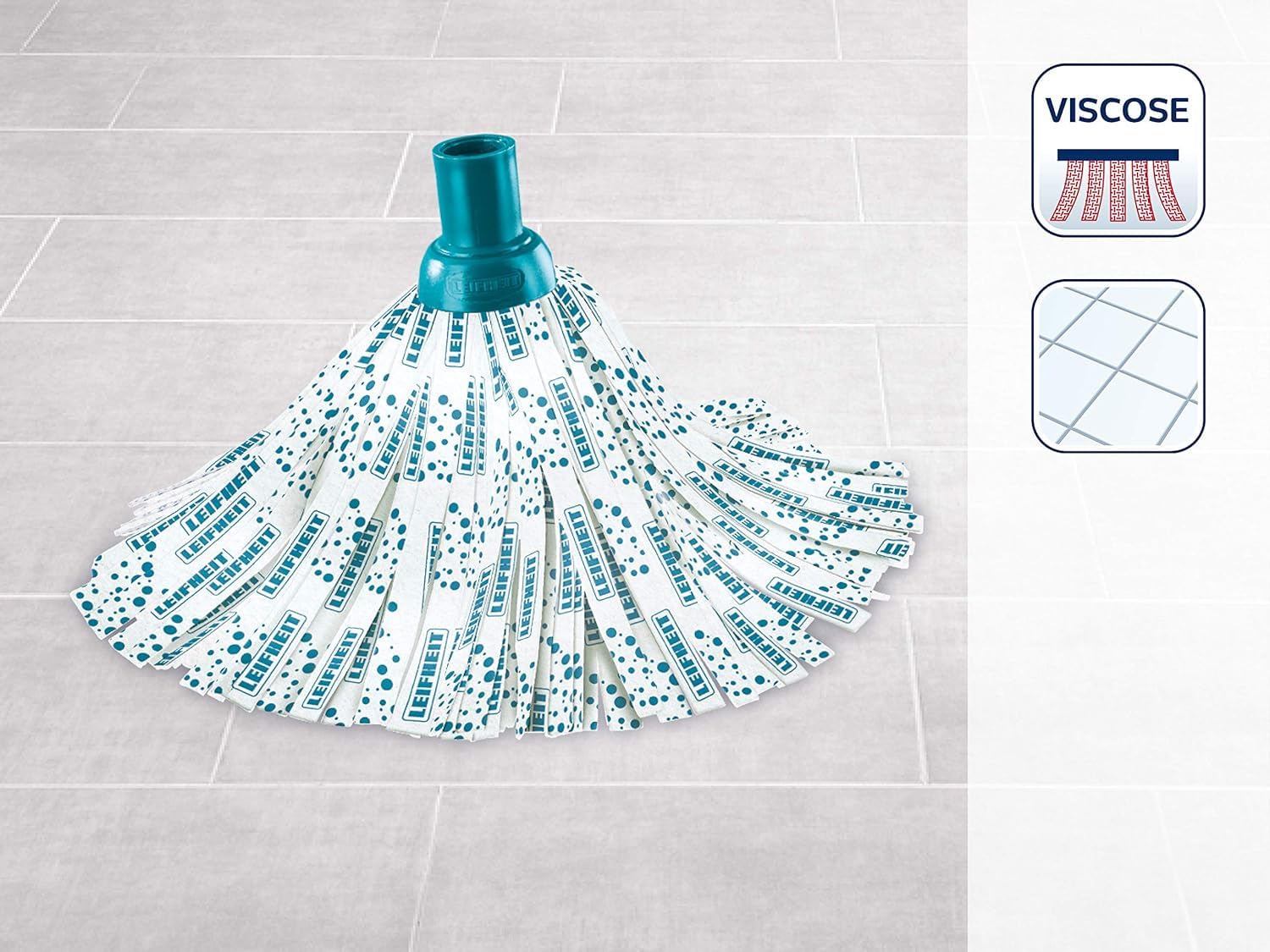 Leifheit Classic Mop Viscose Replacement Head, 1 Count (Pack of 1), Grey