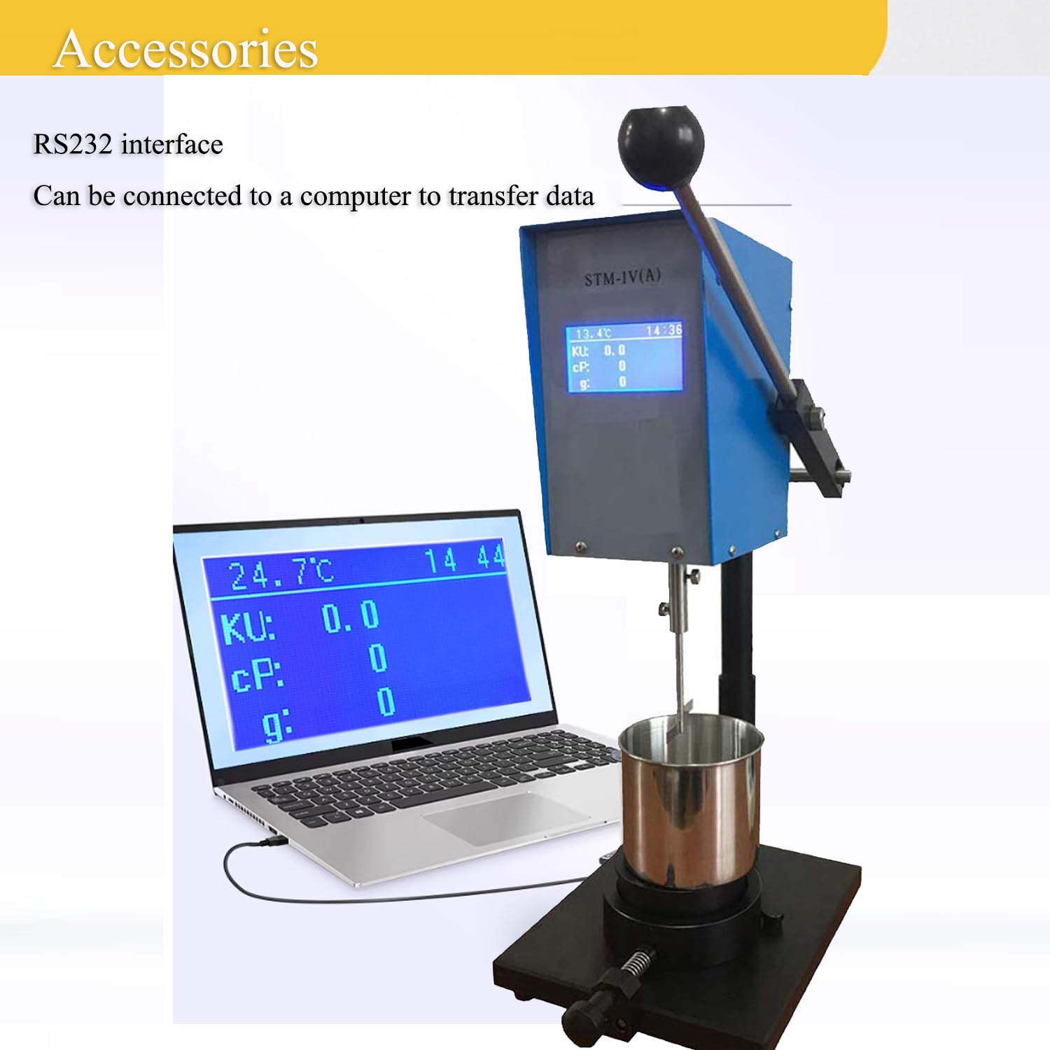 VTSYIQI Stormer Viscometer Viscosity Meter Tester Digital rotational viscometer Rotary visometer with LCD Large Screen KU Unit 40.2 to 141.0KU Accuracy 2.00% for Paint Viscosity Testing
