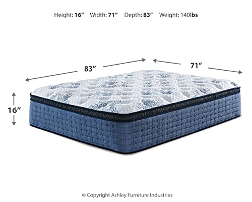 Signature Design by Ashley Mt Dana 16 Inch Eurotop Plush Mattress, CertiPUR-US Certified Foam, California King