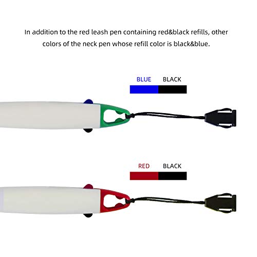 SMTTW Neck Pens in a Rope Retractable Pen on Lanyard 2 Colors Ink Ballpoint Pen with Chain for Nurses Students, Office School Home Supplies (5 Pack)