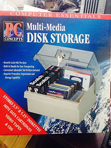 MultiMedia Disk Storage Box Data Case Holder - Stores up to 100 Disks! - Holds 5.25" , 3.5" , Mini Data Cartridges , Video Tapes, and CDs