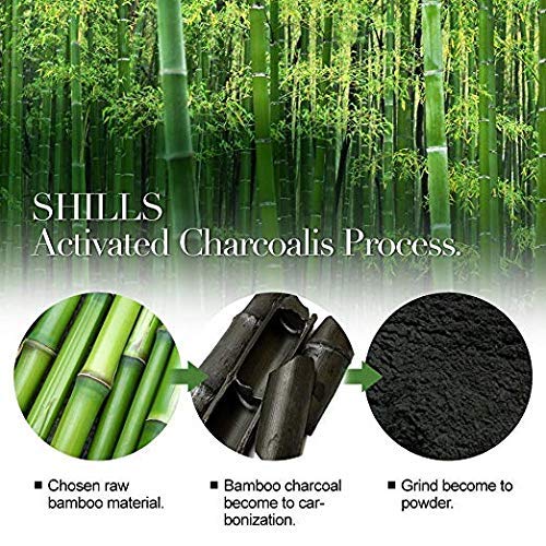 SHILLS Charcoal Face Mask, Peel Off Mask, Charcoal Mask, Peel Off Mask, Deep Cleansing, Purifying, Activated Charcoal Mask with Brush