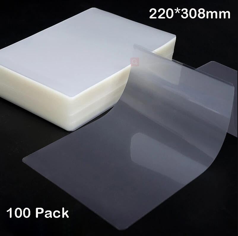 YUENTOEN Thermal Laminating Pouches, 100 Pack Letter Lamination Sheets, Size 8.66 x 12.13 Inch,3-Mil Thick, A4 Laminated Film Paper for Laminated Photo/Files/Card/Picture, Clear