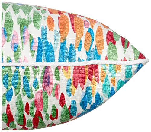 Pillow Perfect Outdoor | Indoor Make It Rain Zinnia Rectangular Throw Pillow (Set of 2), Blue