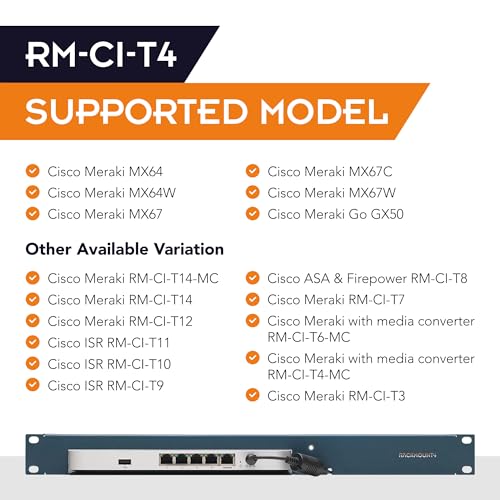 Rackmount.IT | RM-CI-T4 | Rack Mount Kit for Cisco Meraki MX64 / MX64W / MX67 / MX67W / MX67C RM-CI-T4
