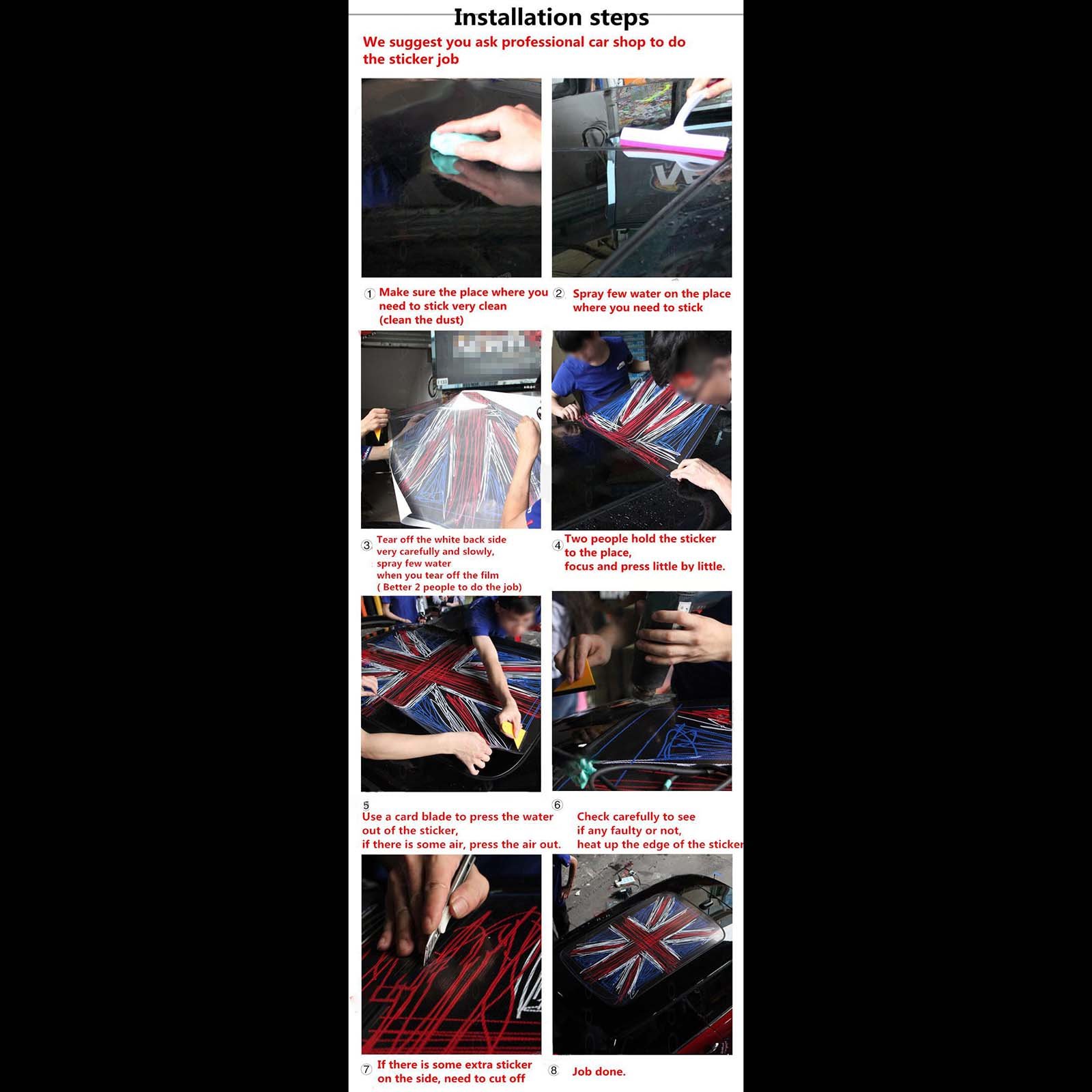 Paileco Automotive Sunroof Vinyl Sticker for R50 R53 (1set 2pcs, Grey Grunge Union Jack Flag, Vinyl)