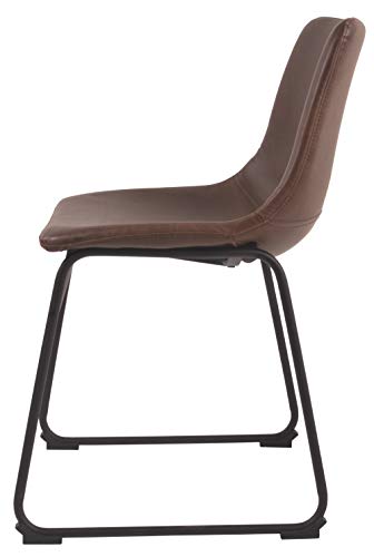 Signature Design by Ashley Mid Century Centiar Dining Bucket Chair, 2 Count, Black and Brown