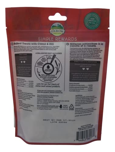 Simple Rewards Small Animal Treats 3 Flavor Variety Bundle (1) Each: Freeze Dried Strawberry, Baked Peppermint, Baked Carrot Dill, .5-2 Ounces