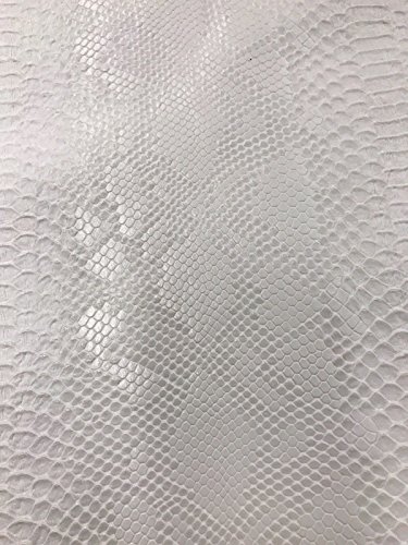 New Creations Fabric & Foam Inc, 54" Wide Faux Viper Snake Skin Vinyl-Faux Leather-3D Scales Fabric by The Yard, White