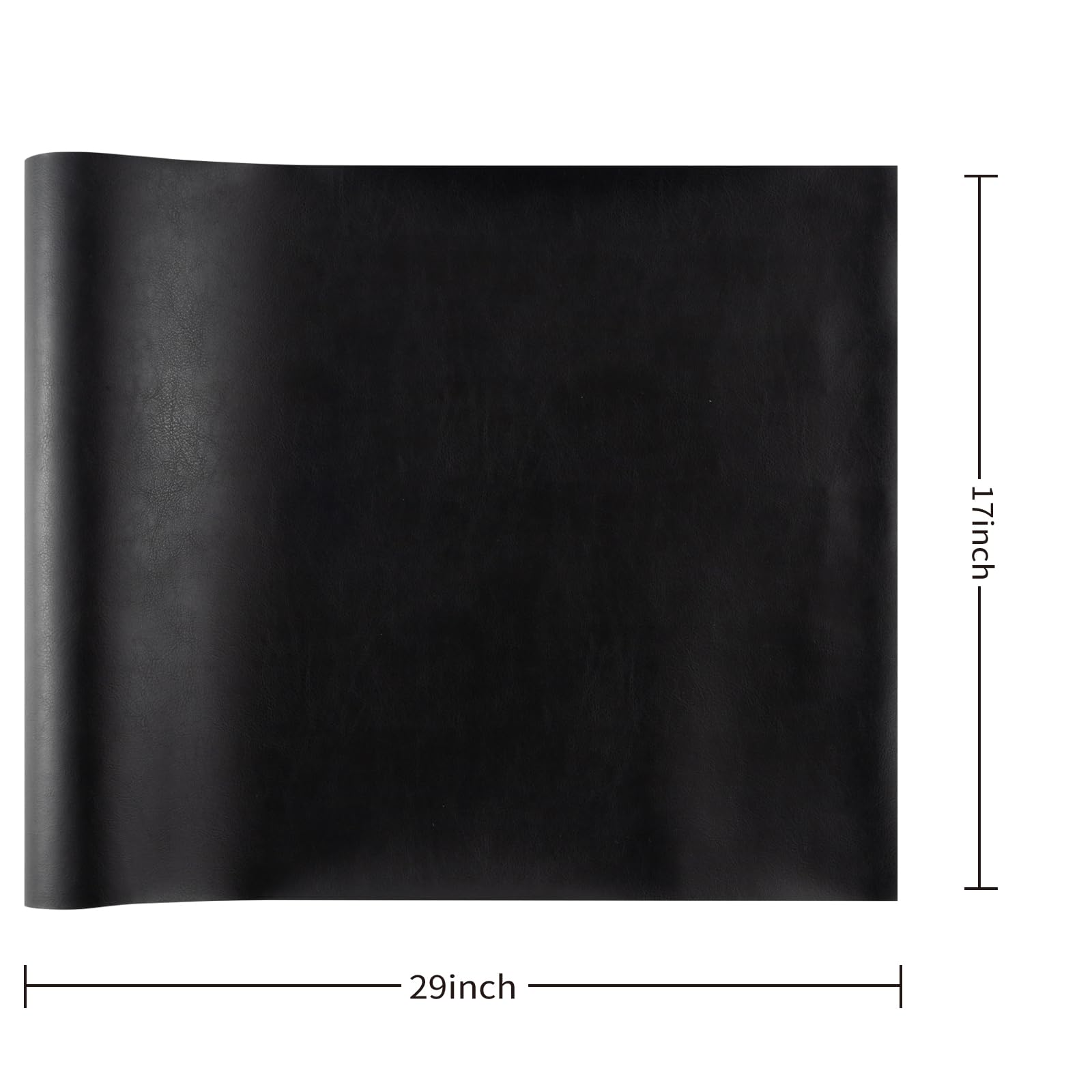 Wooqu PU Leather Book Cloth, Polyurethane Coated and Non-Woven Base, Soft, 17x29โ, for Book Binding, Casco Grain, Black
