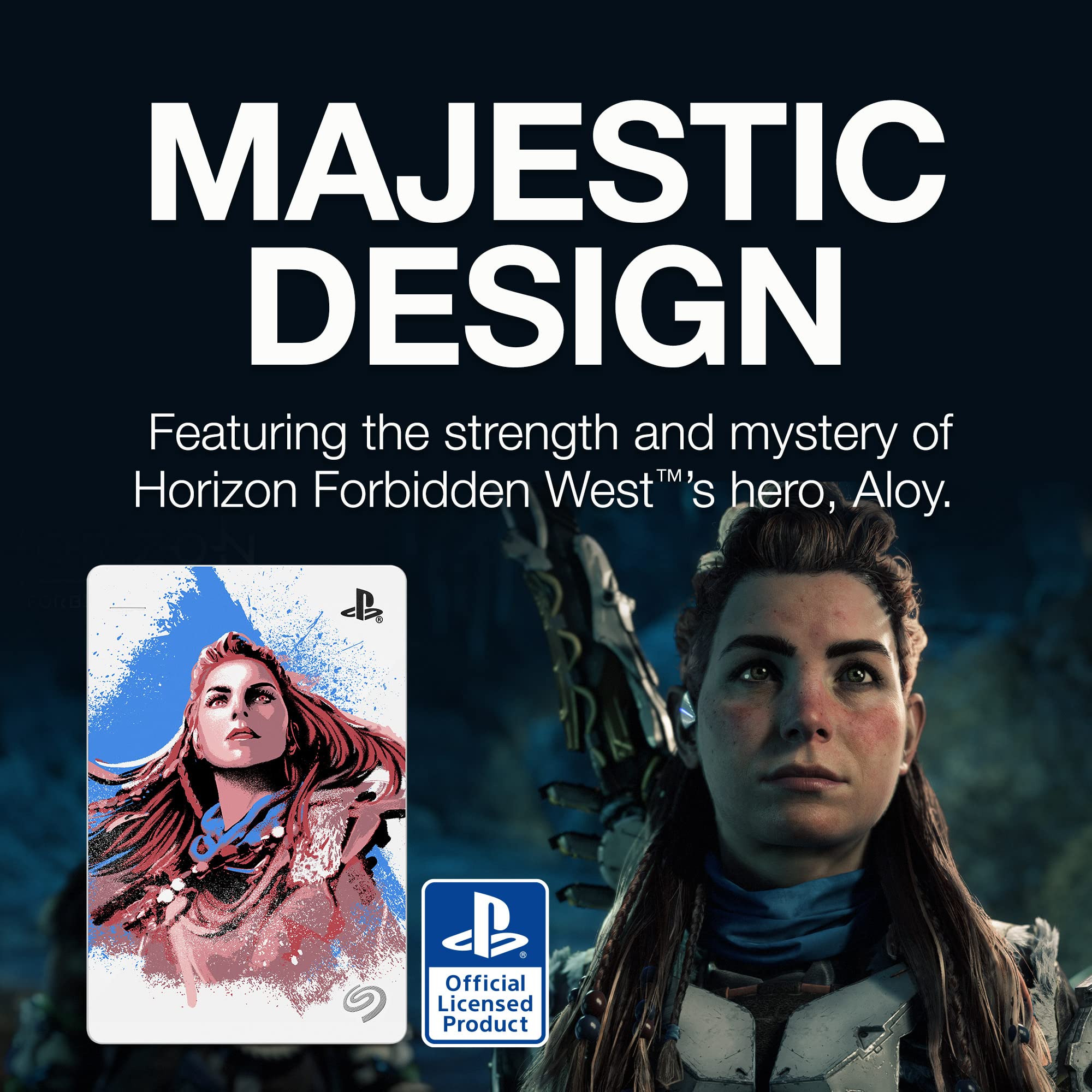 Seagate Horizon Forbidden West Limited Edition Game Drive for PlayStation Consoles, 2 TB, External Hard Drive - USB 3.2 Gen1, Officially-Licensed (STLM2000200)