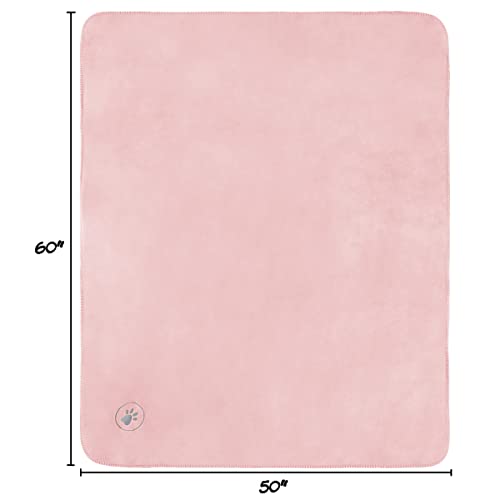 Waterproof Pet Blanket β Reversible Pink Throw Protects Couch, Car, Bed from Spills, Stains, or Fur β Dog and Cat Blankets by Petmaker (50x60)