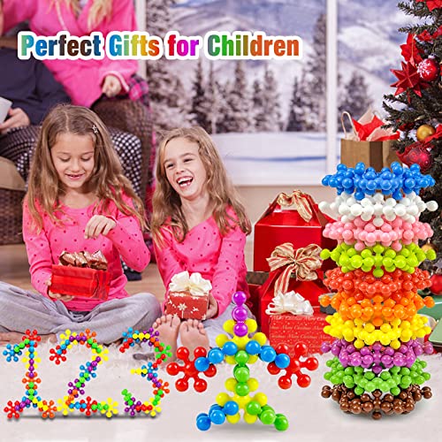 Singking 400 Pcs Building Blocks Stem Toys,Snowflake Building Blocks Set,Educational Building Interlocking Solid Plastic Toys for Preschool Kids Boys & Girls Aged 3+