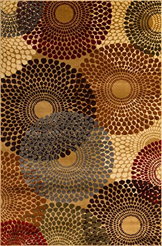 Unique Loom Barista Collection Area Rug - Java (5' 3" x 8' Rectangle, Beige/ Black)