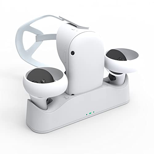 BA1 Charging Dock for 2 Magnetic Charging Station with 2 Color LED Indicator Light Wall Mount Magnetic Base Charger Charging Stand with USB-C Charge Cable BA1(White)