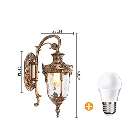 Wall Light, Wall Sconces, European Retro Aisle Garden Light, Anti-Corrosion and Anti-Rust Wall Light, Outdoor Sconce Light, Aluminum Engraving Wall Light,Compatible with Patio, Terrace, Hallway, Porch