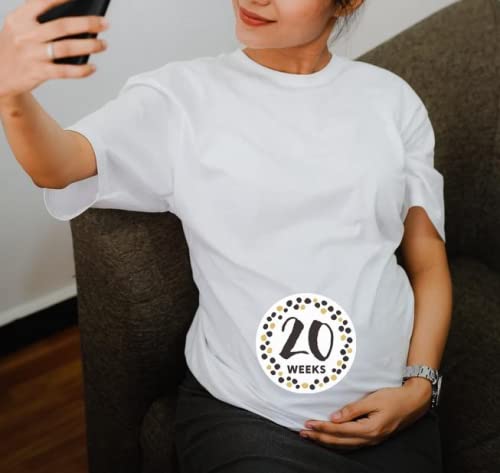 Hycodest Pregnancy Milestone Stickers Photo Record Baby Bump Dynamic Weekly Pregnancy Growth Sticker, Set of 15 Stickers