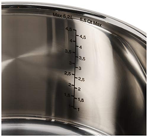 T-fal E75846 Performa Stainless Steel Dishwasher Safe Induction Compatible Dutch Oven Cookware, 5.5-Quart, Silver