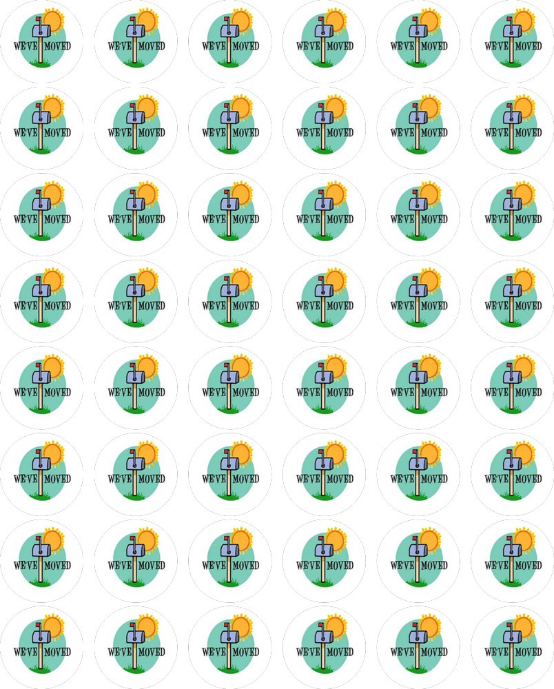Stonehouse Collection We've Moved Envelope Seals - 1.2" New Address Stickers - 144 Stickers - USA Made