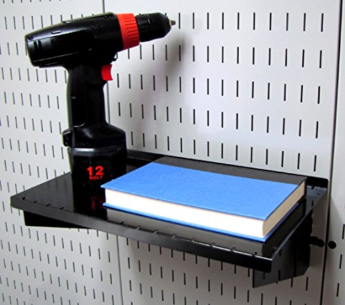 Wall Control Pegboard Shelf 9in Deep Pegboard Shelf Assembly for Wall Control Pegboard and Slotted Tool Board – Black
