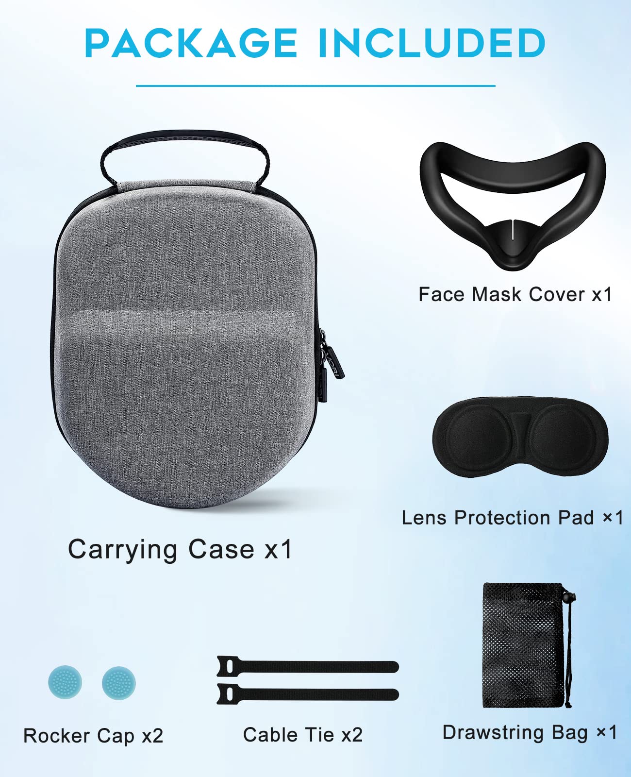 VORI Hard Carrying Case for Quest 2 All-in-One VR Gaming Headset - 2 Pack
