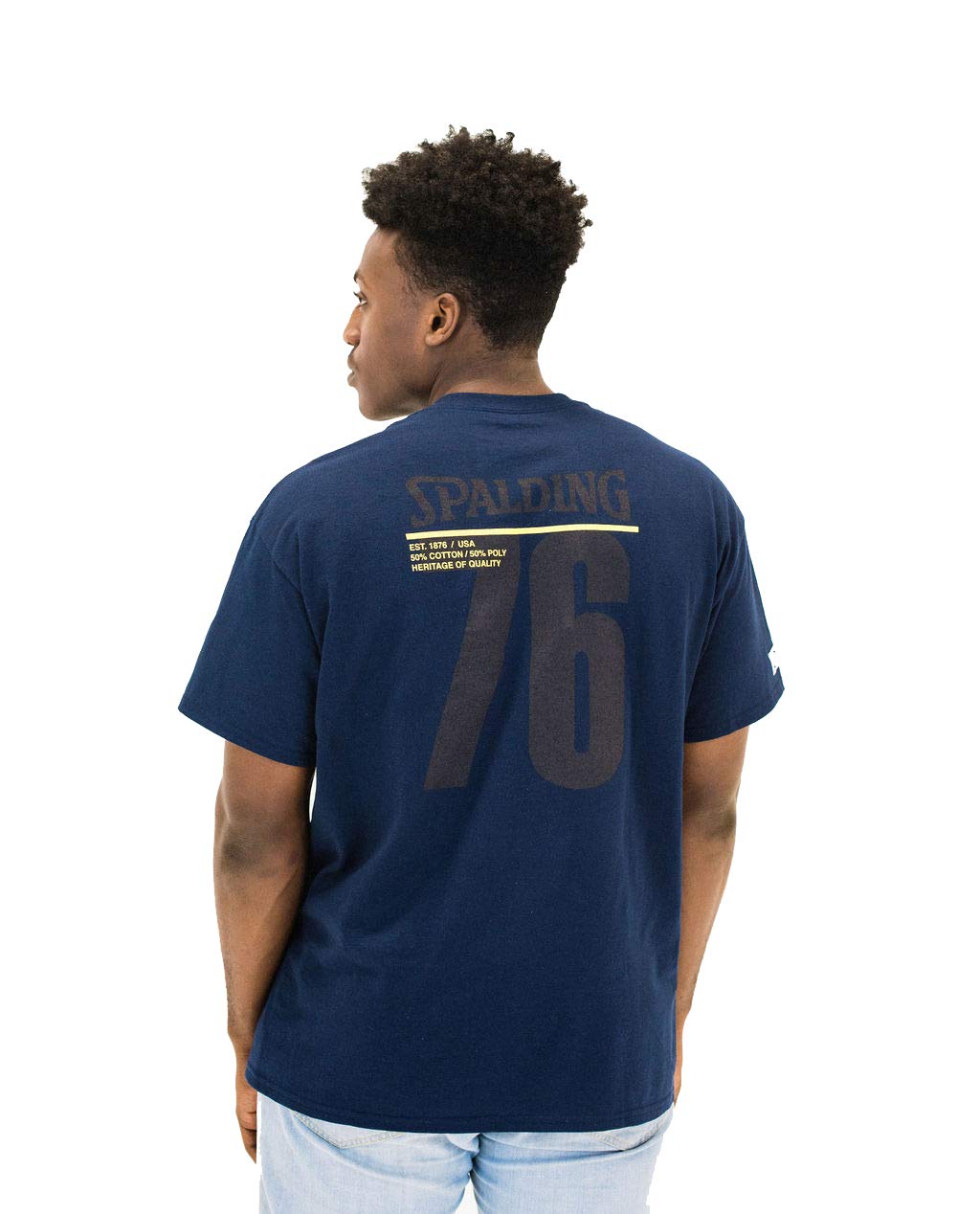 Spalding Men's Varsity Crew Neck T-Shirt Peacoat