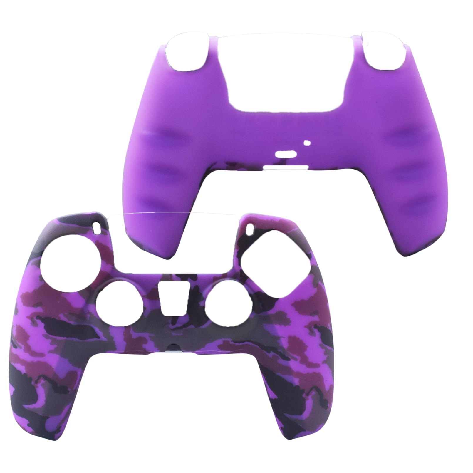 PS5 Controller Skin-Hikfly Silicone Cover for PS5 Controller Grips,Non-Slip Cover for PlayStation 5 Controller- 1 x Skin with 8 x Thumb Grip Caps(Purple)