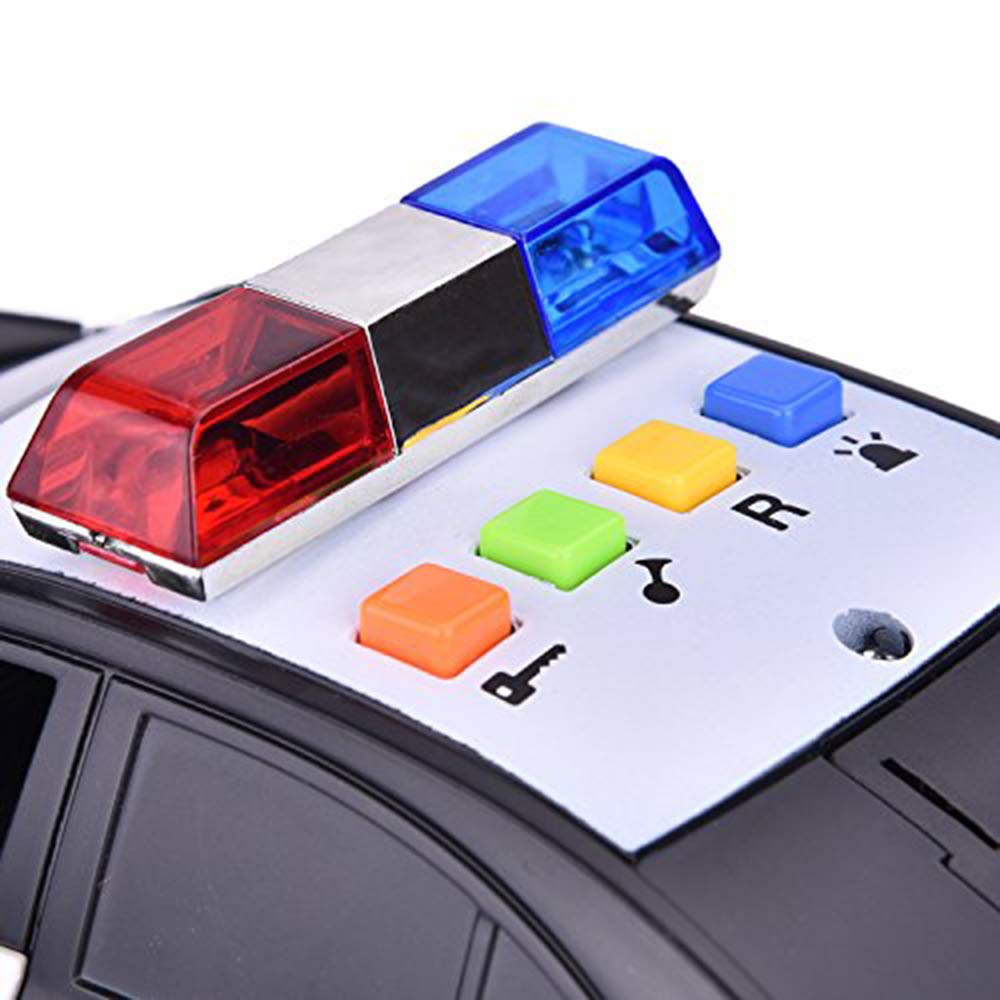 Liberty Imports Toy Police Car with Light & Sounds – Friction Powered Plastic Patrol Cop Play Vehicle with Openable Doors for Kids