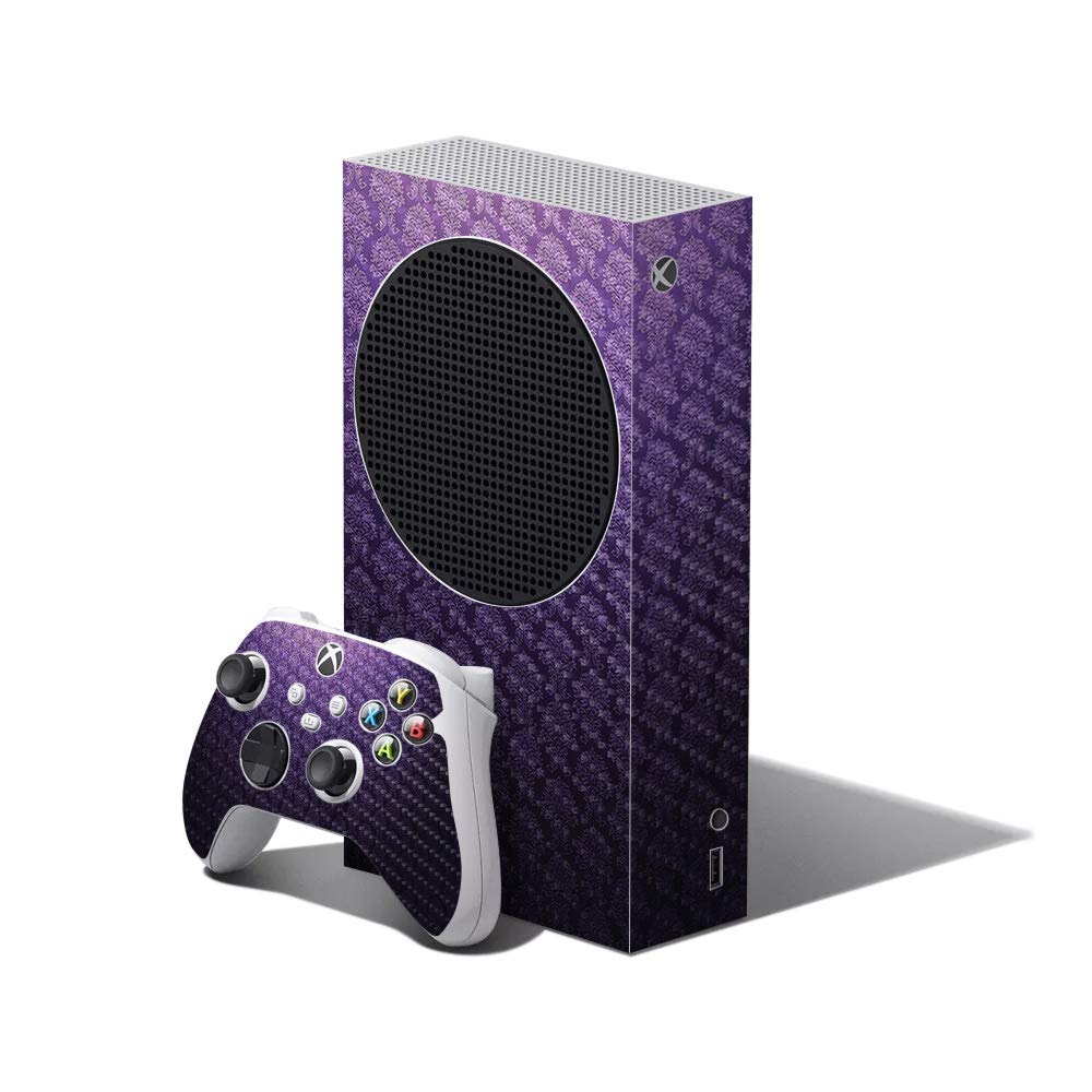 MightySkins Carbon Fiber Skin Compatible with Xbox Series S Bundle - Antique Purple | Protective, Durable Textured Carbon Fiber Finish | Easy to Apply | Made in The USA