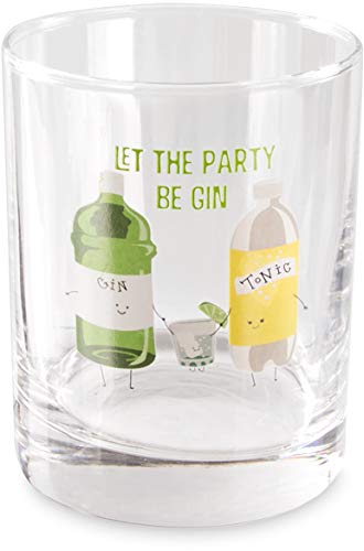 Pavilion Gift Company Pavilion-Let The Party Be Gin-11 oz Low Ball 11 oz Rocks Glass, 1 Count (Pack of 1), Green