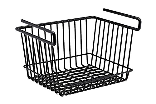 SnapSafe Hanging Shelf Large Basket, 76011 - Coated Wire Basket Maximizes Storage for Documents, Gun Accessories, & Ammo - Easy Access Under Shelf Storage for Gun Safes - Holds Up to 40 Pounds