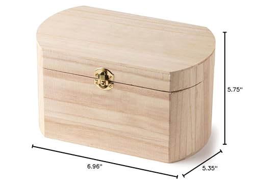 Darice Wood Box with Hinged Lid 14.6 x 24.6 x 13.6mm