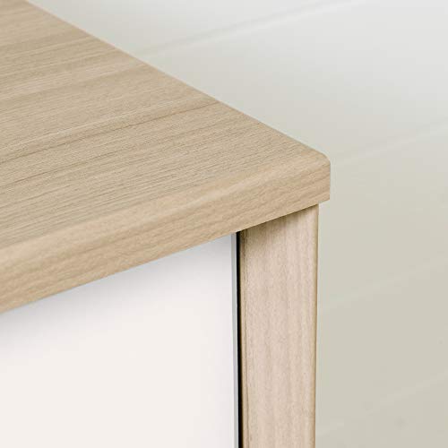South Shore Yodi Changing Table with Drawers, Soft Elm and White