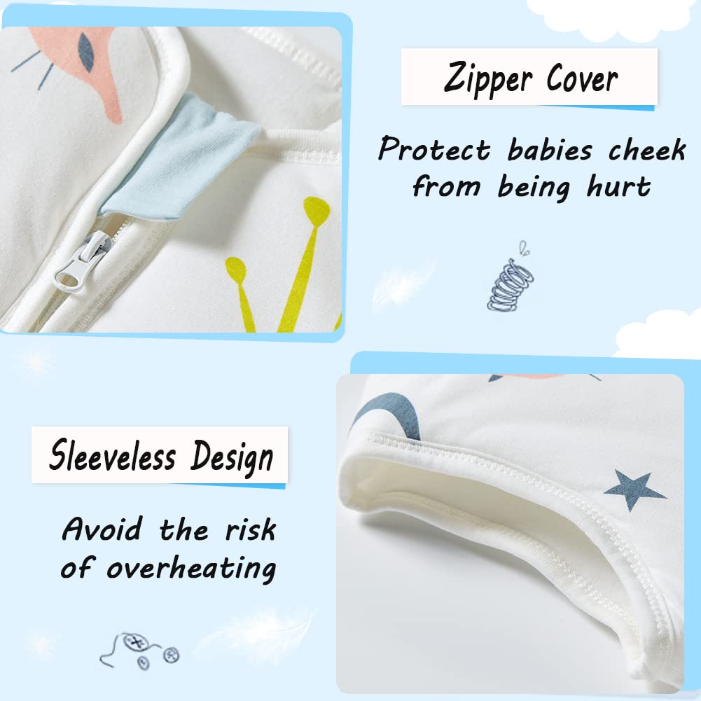 XIFAMNIY Tog 2.5 Baby Newborn Sleeveless Sleep Sack Cotton Wearable Blanket Swaddle Bag for Winter 0-24M