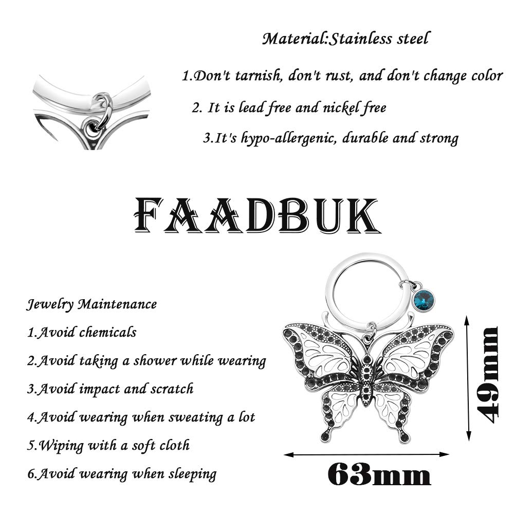 FAADBUK Butterfly Keychain with Birthstone (MAY)