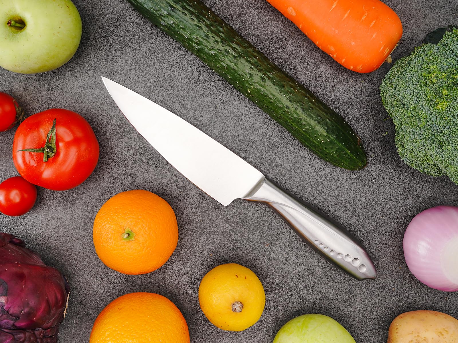 WELLSTAR Chef Knife, 6 Inch Kitchen Chef’s Knife Sharp High Carbon Stainless Steel Cooking Knife for Meat Sushi Vegetable Fruit Cutting Slicing Dicing, Useful Kitchen Gadget