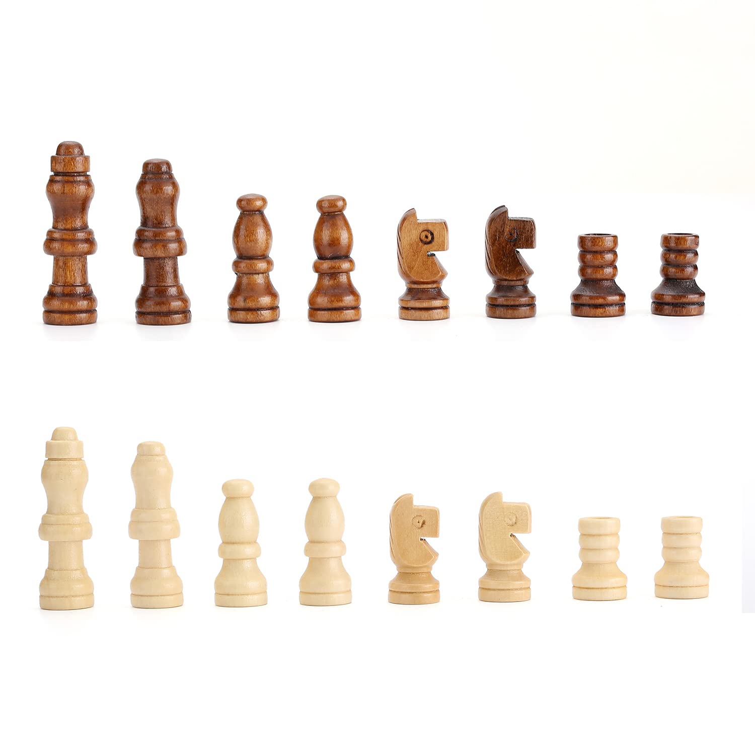 YB-OSANA 62 Pieces Wooden Checker Pieces & Chess Pieces 2 in 1 Chess Game Set Board Games Accessories Classic Wooden Chess Game Set in 2 Styles and 2 Colors