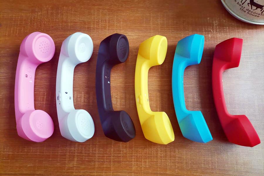 ENJOY-UNIQUE Wireless Bluetooth Mic Headphones Comfort Retro Phone Handset Mic Speaker Phone Call Receiver Compatible with iPhone iOS Android iOS Cell Phone Telephone