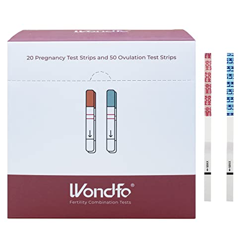 Wondfo 50 Ovulation Test Strips and 20 Pregnancy Test Strips Kit - Rapid Test Detection for Home Self-Checking (50 LH + 20 HCG) EXP:11/9/2023