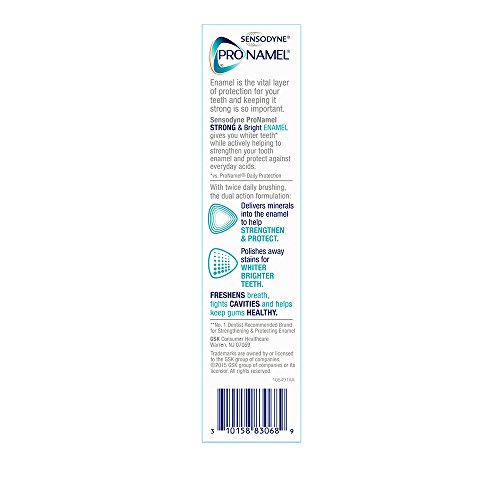 Sensodyne Pronamel Strong and Bright Enamel Toothpaste for Sensitive Teeth, to Reharden and Strengthen Enamel, Mint - 3 Ounces