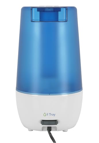 PureGuardian H965AR Ultrasonic Cool Mist Humidifier, 70 Hrs. Run Time, 1 Gal. Tank Capacity, 320 Sq. Ft. Coverage, Small Rooms, Filter Free, Silver Clean Treated Tank, Includes Essential Oil Tray