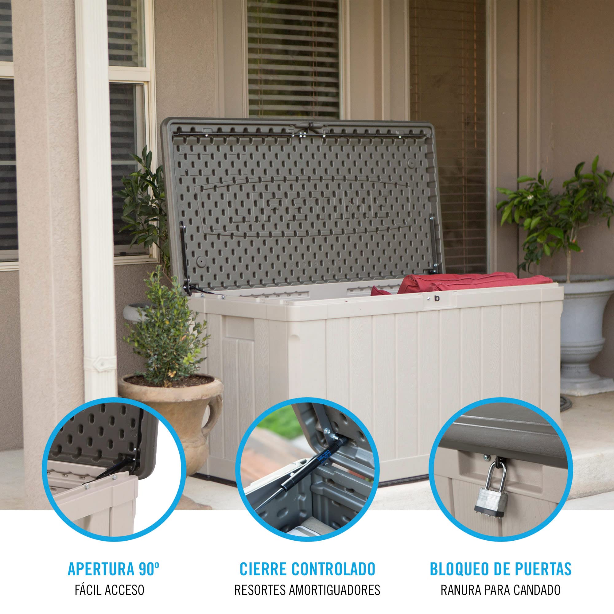 Lifetime Deck Storage Boxes and Bench Combo (80 Gallon + 116 Gallon)
